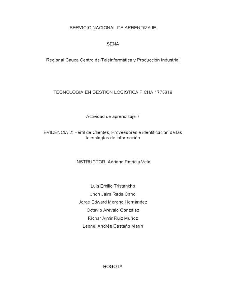 Actividad 7 Evidencia 2 Perfil de Clientes | PDF | Cliente | Software