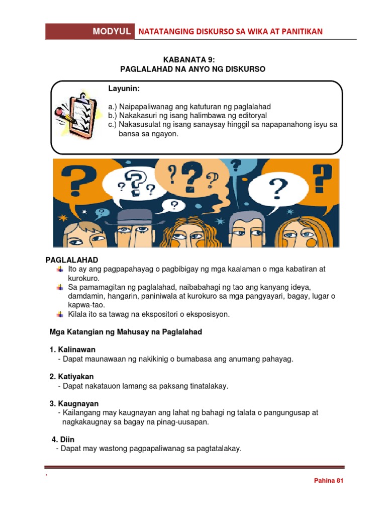 Kabanata 9 Paglalahad Na Anyo NG Diskurso | PDF