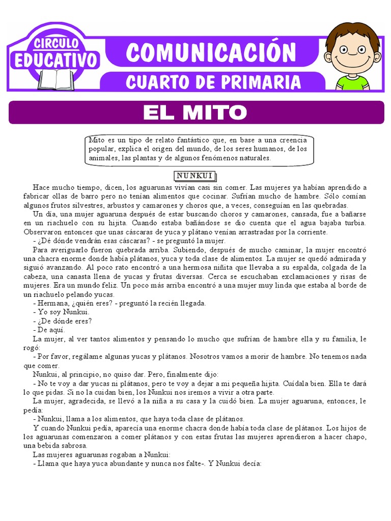 El Mito para Cuarto de Primaria | PDF
