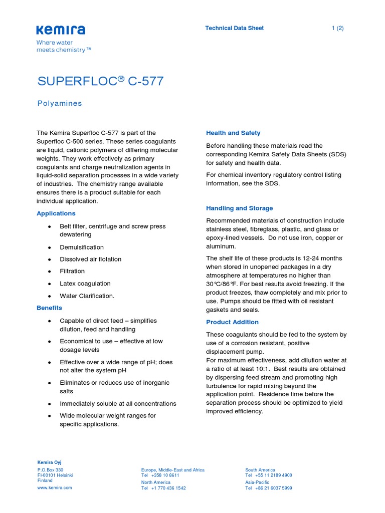 TDS - Superfloc C-577 - EN | PDF