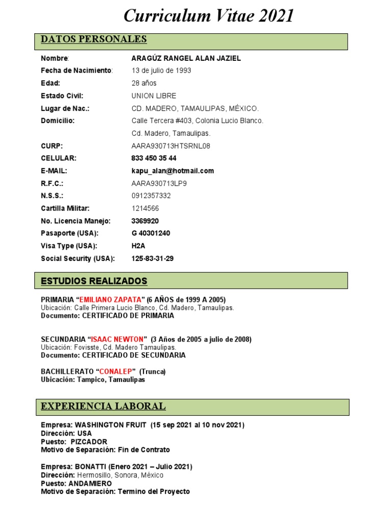 Basico Curriculum Alan Jaziel | PDF