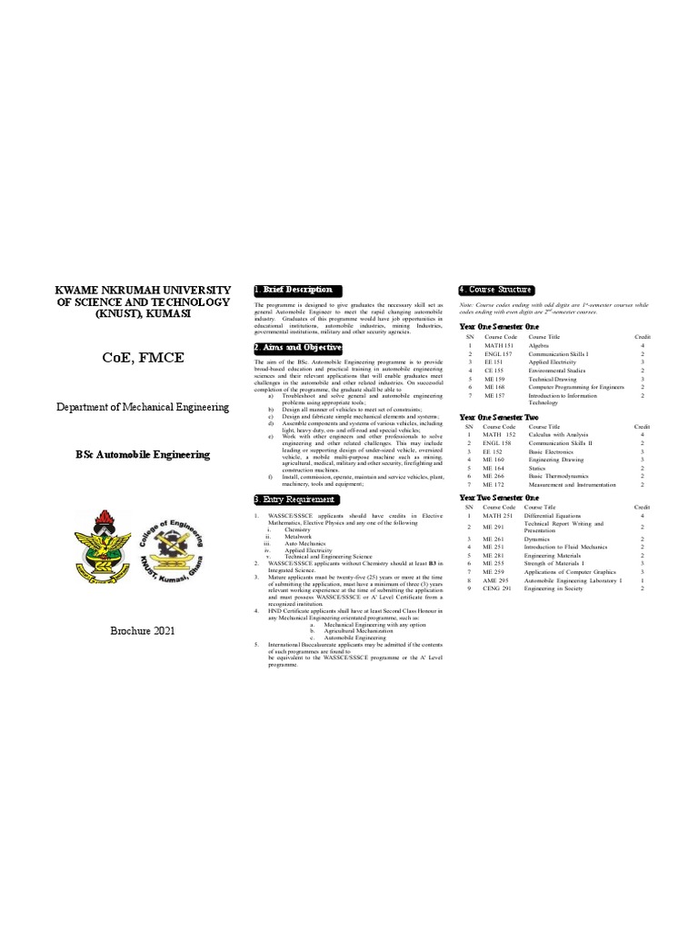 Automotive Engineering Course Overview | PDF | Engineering | Electrical ...