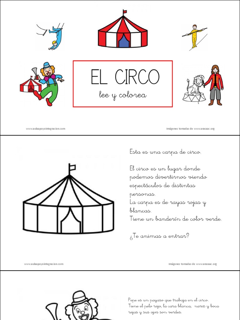 EL CIRCO Lee y Colorea | PDF