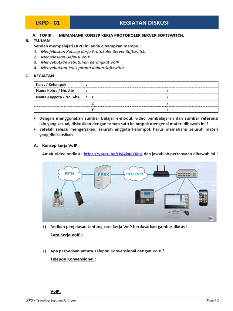 LKPD - Konsep Kerja Protokoler Server Softswitch. | PDF