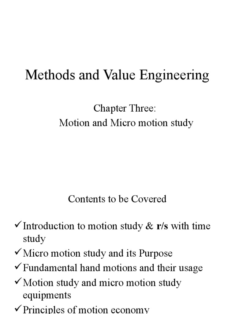 Chapter Three. Motion and Micro-Motion Study | PDF | Industrial ...