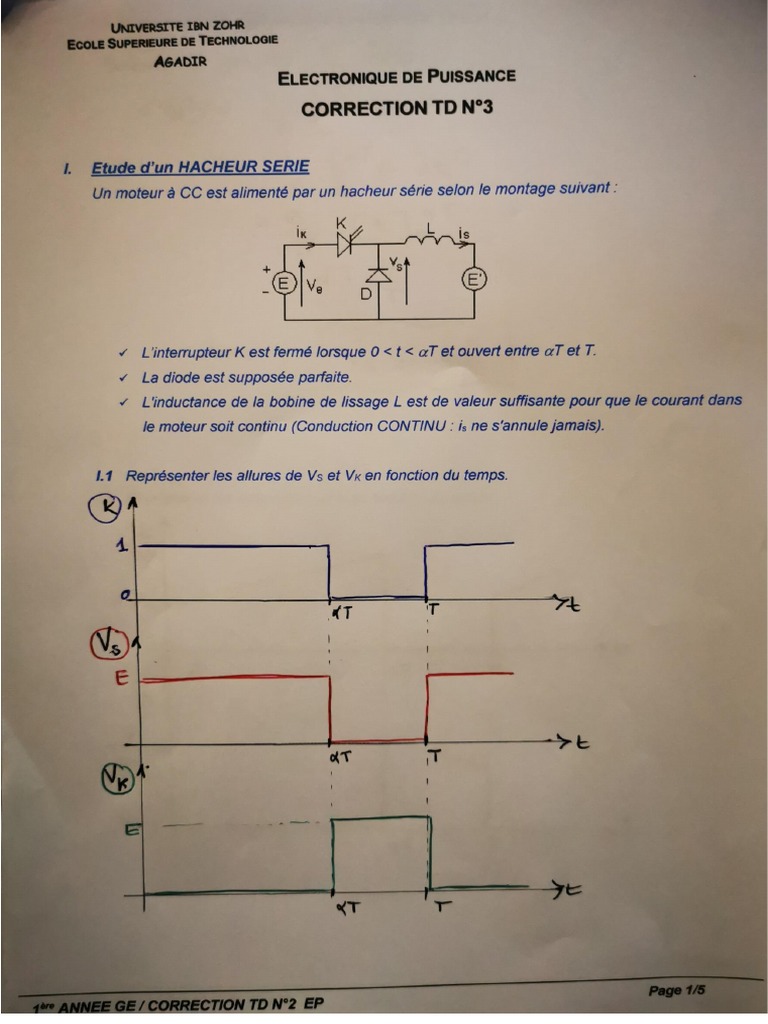TD N°3-EQ PUISS - HACHEUR - Corrigé | PDF