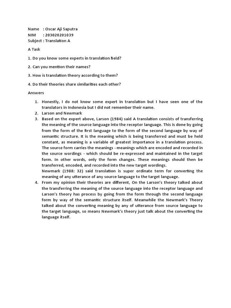 Task - Translation A | PDF