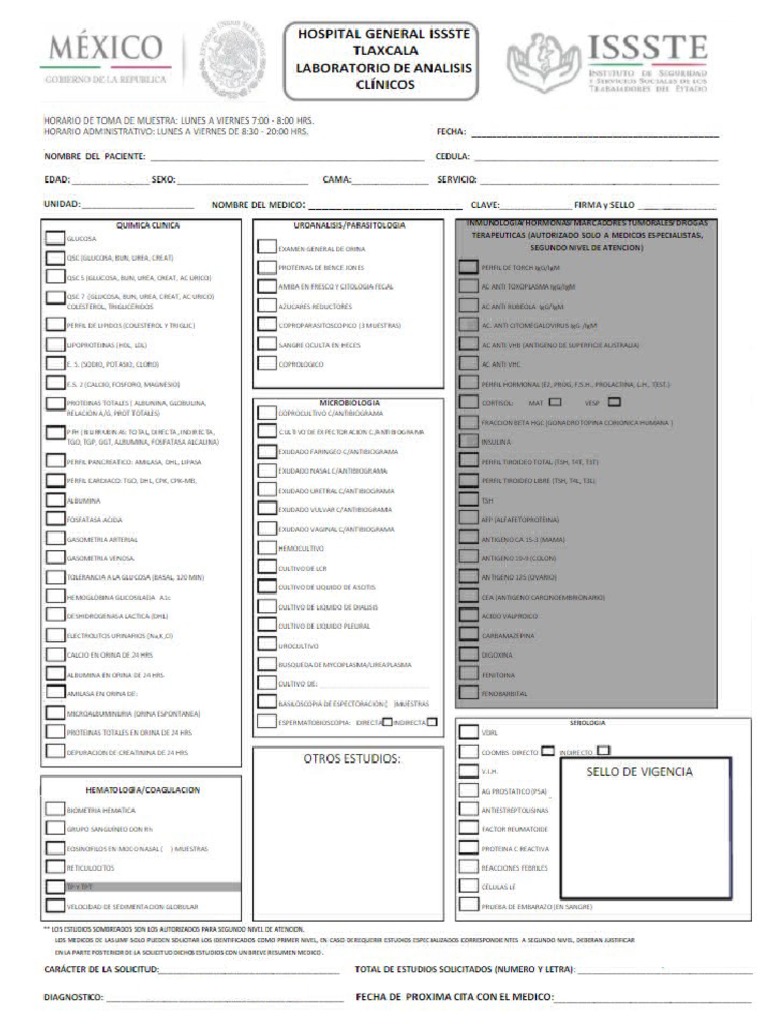 Solicitud de Examenes Ejemplo | PDF