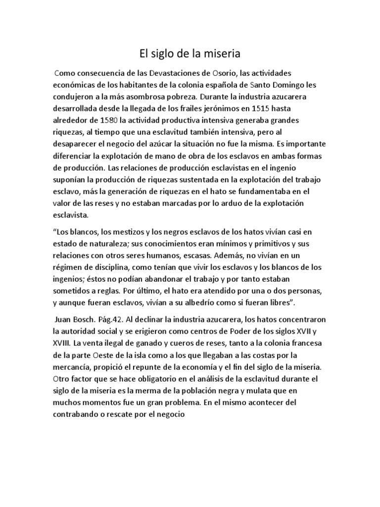 Siglo de La Miseria | PDF