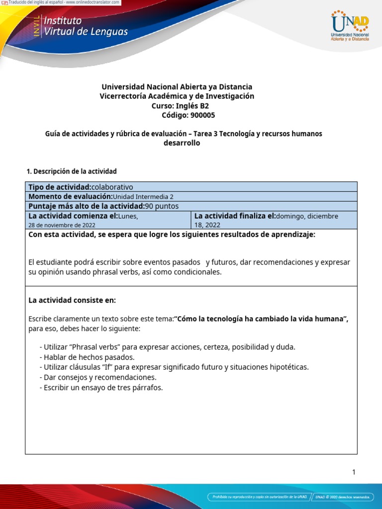 Activity Guide and Evaluation Rubric - Unit 2 - Task 3 - Technology and ...