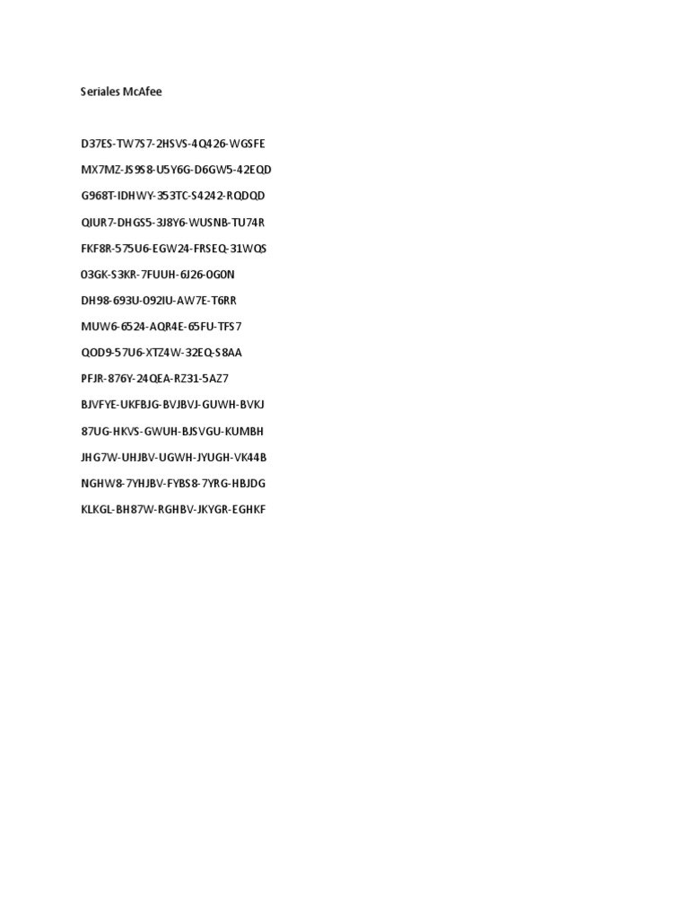 Seriales McAfee | PDF