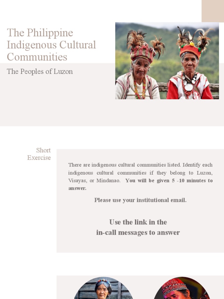 Topic 2 - The Philippine Indigenous Cultural Communities (Luzon ...