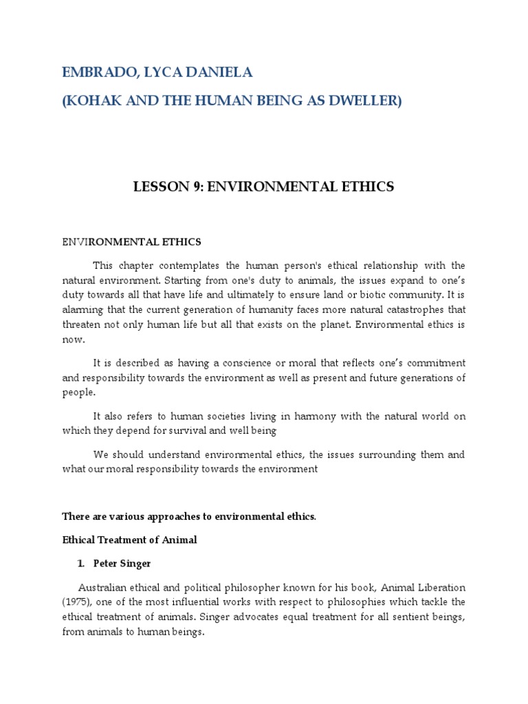 Environmental Ethics | PDF | Animal Rights | Nature