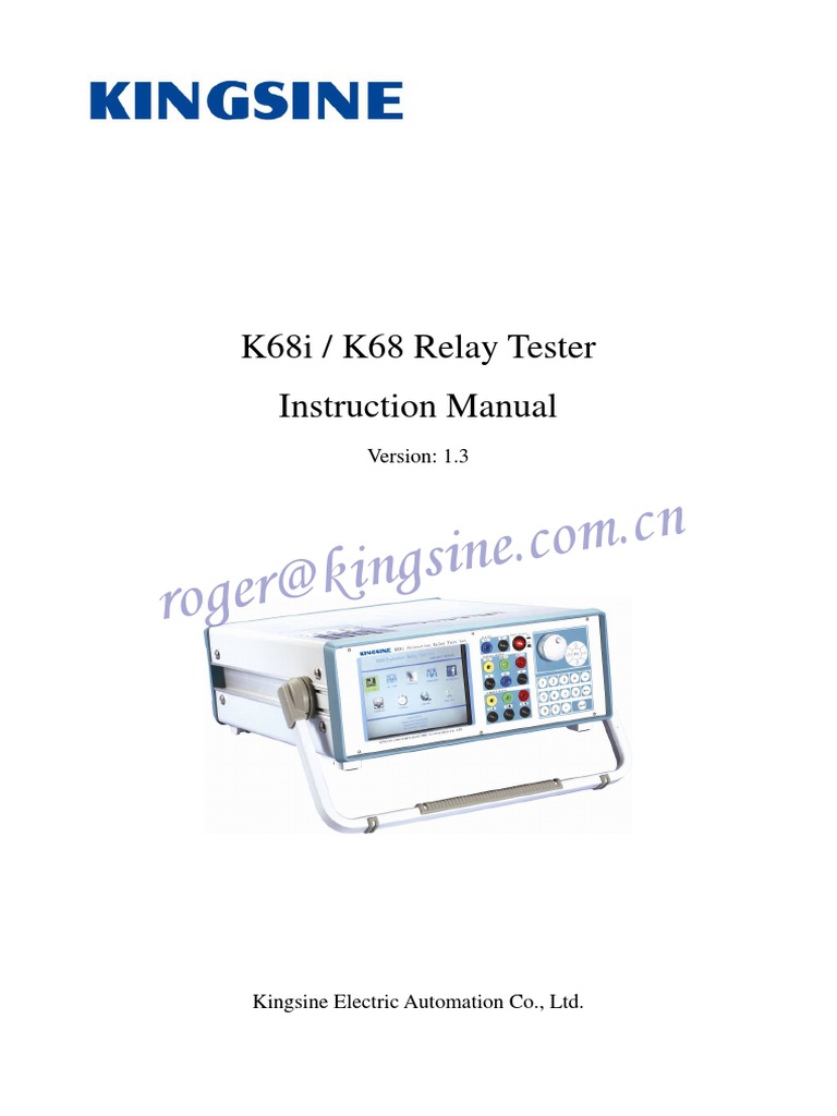 K68i / K68 Relay Tester Instruction Manual | PDF | Relay | Power Supply