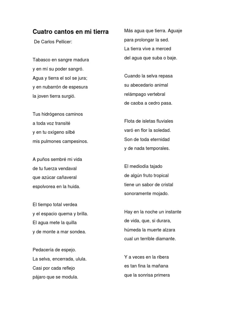 Cuatro Cantos en Mi Tierra | PDF