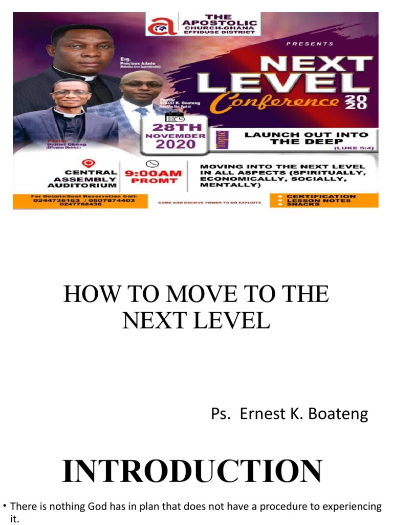 How To Move To The Next Level | PDF | Bible | Theology