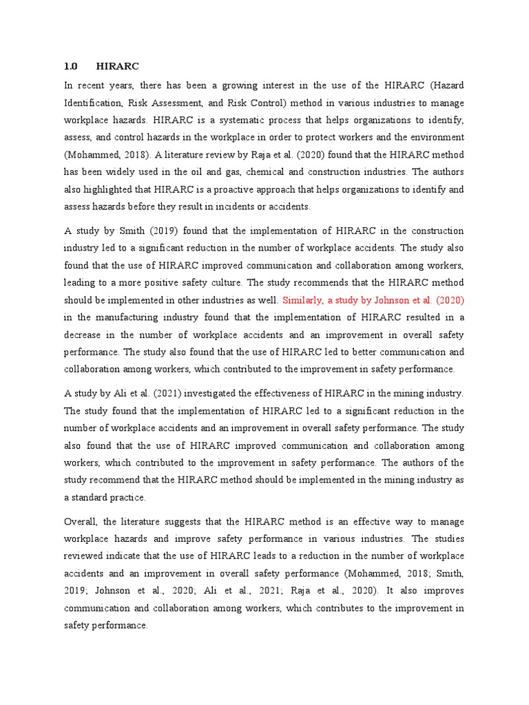 Literature Review For Osh | PDF | Occupational Safety And Health | Employment