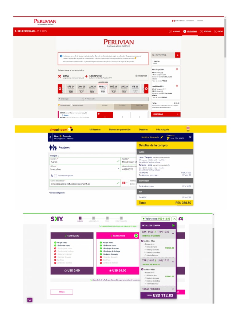Modelo de Cotizacion de Pasajes | PDF