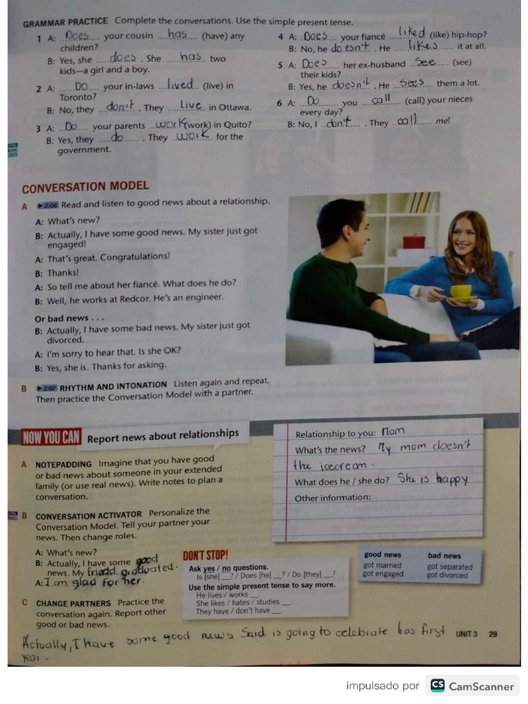 Grammar The Simple Present Tense U3 | PDF