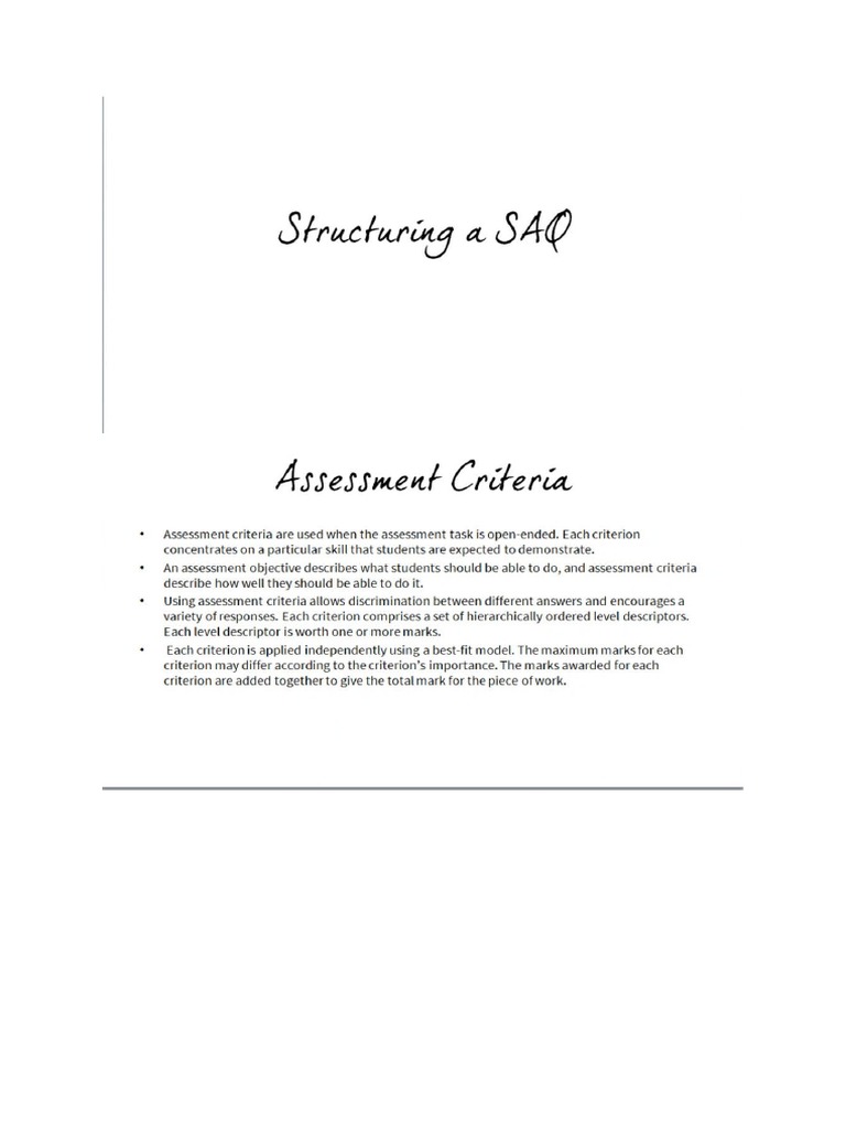 Structuring SAQs Psychology | PDF