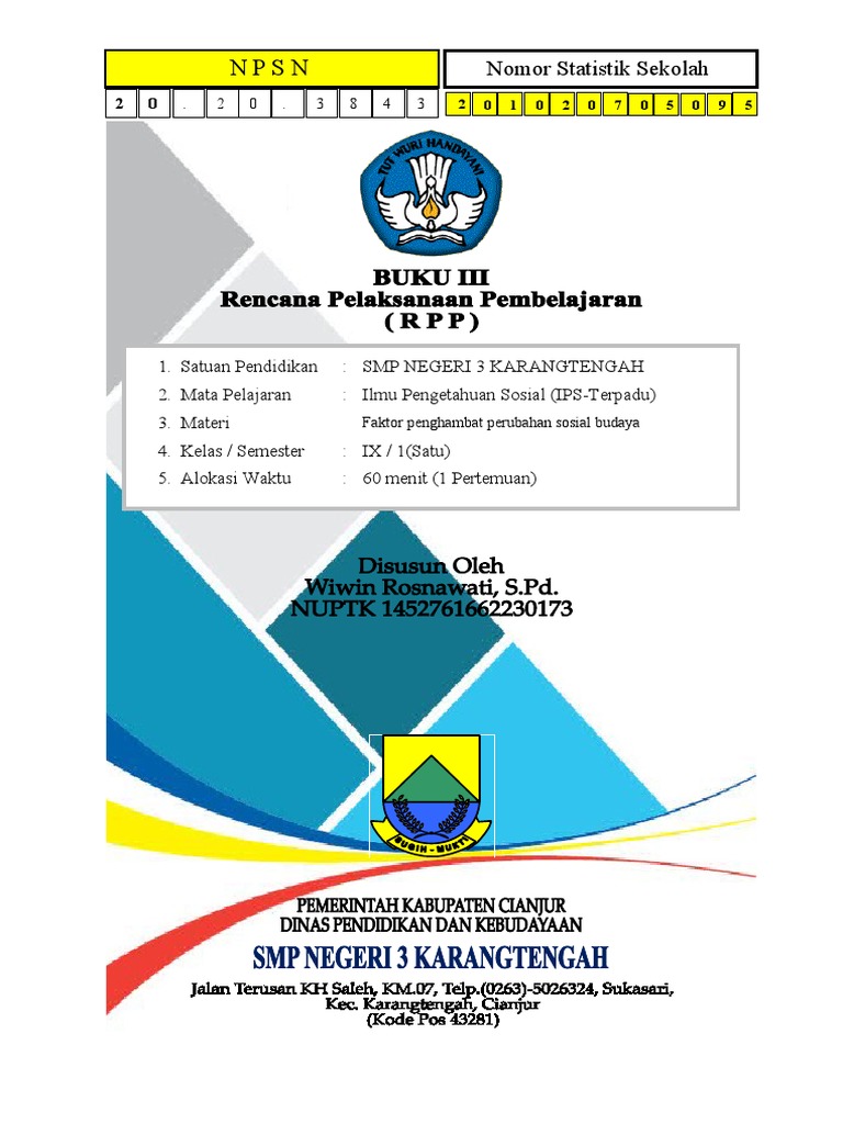 COVER RPP Supervisi9 - 2022 | PDF