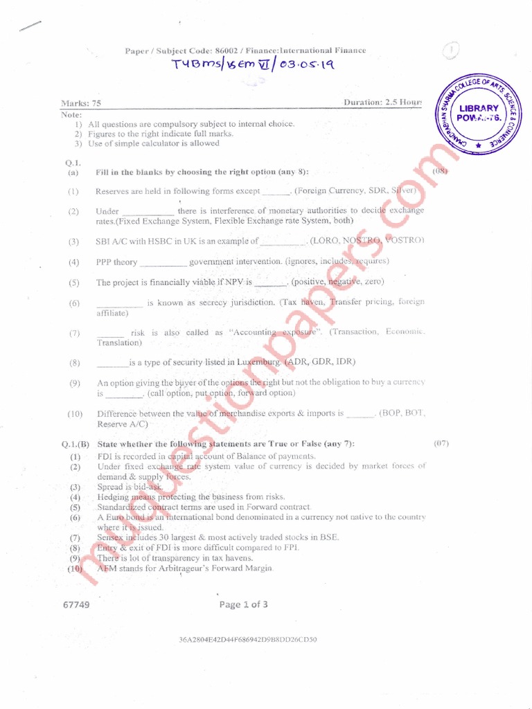 Tybms Sem6 If Apr19 | PDF