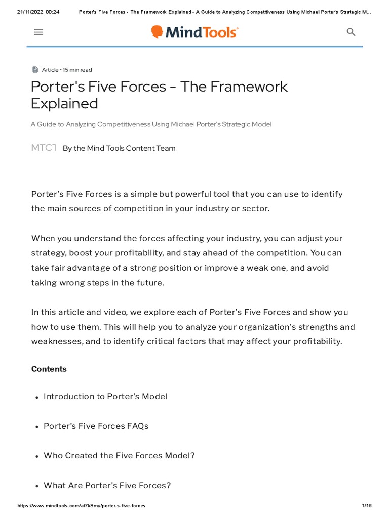 Porter's Five Forces - The Framework Explained - A Guide To Analyzing ...