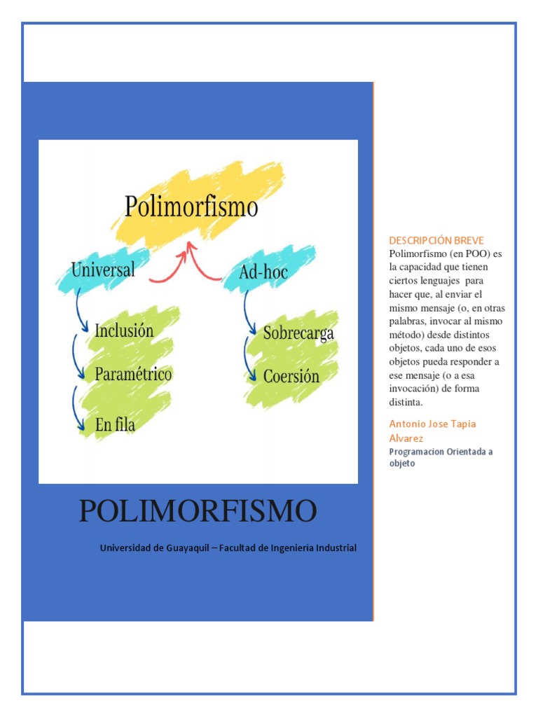 Polimorfismo - POO - Antonio Tapia1 | PDF | Objeto (informática ...