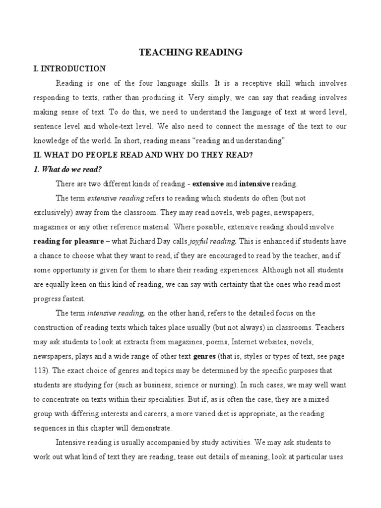 Teaching Reading | PDF | Reading Comprehension | Question