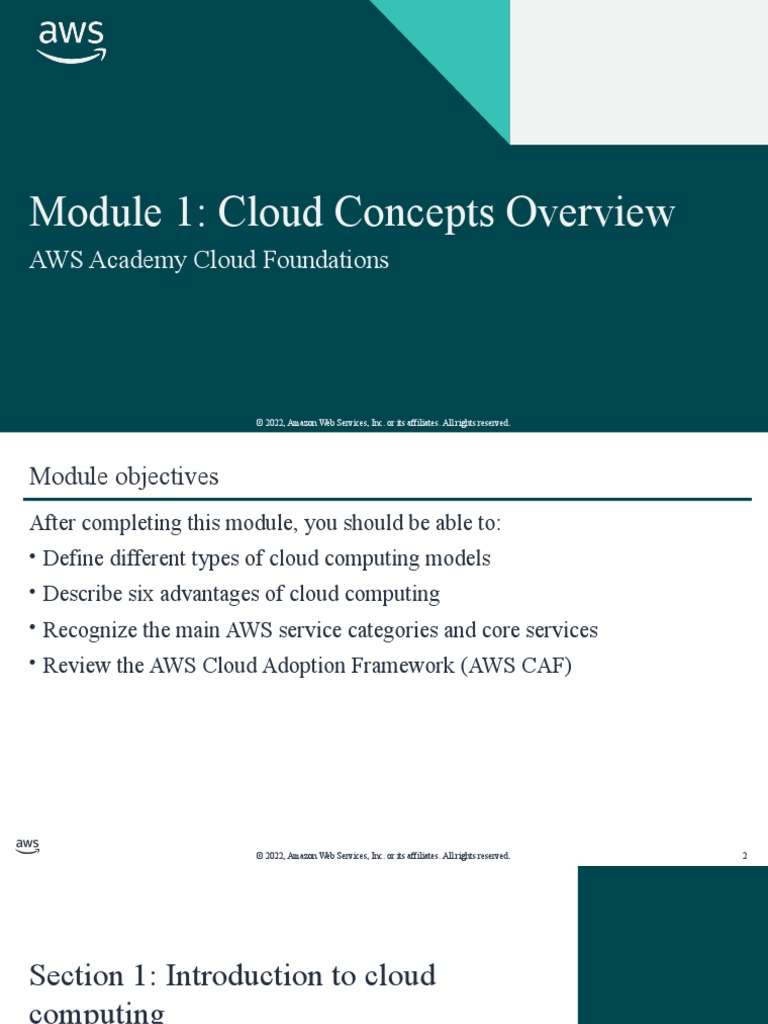 AcademyCloudFoundations Module 01 | PDF | Cloud Computing | Amazon Web Services