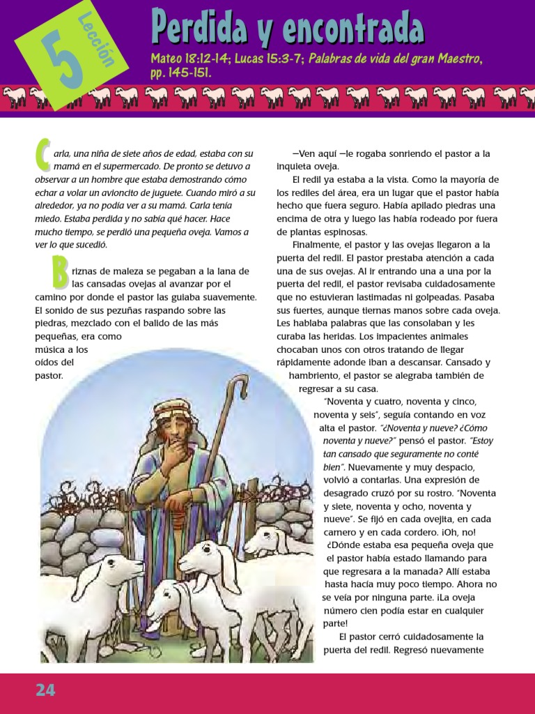 Mateo 18:12-14 Lucas 15:3-7 Palabras de Vida Del Gran Maestro, Pp. 145 ...