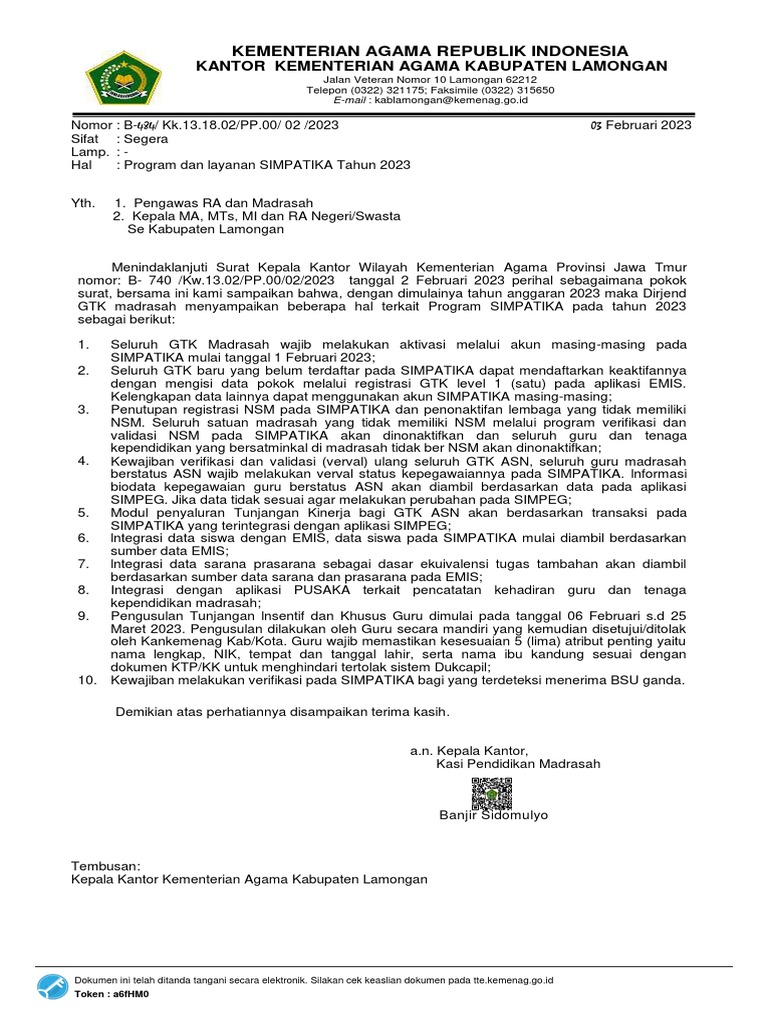 Program Dan Layanan Simpatika Tahun - 2023 | PDF