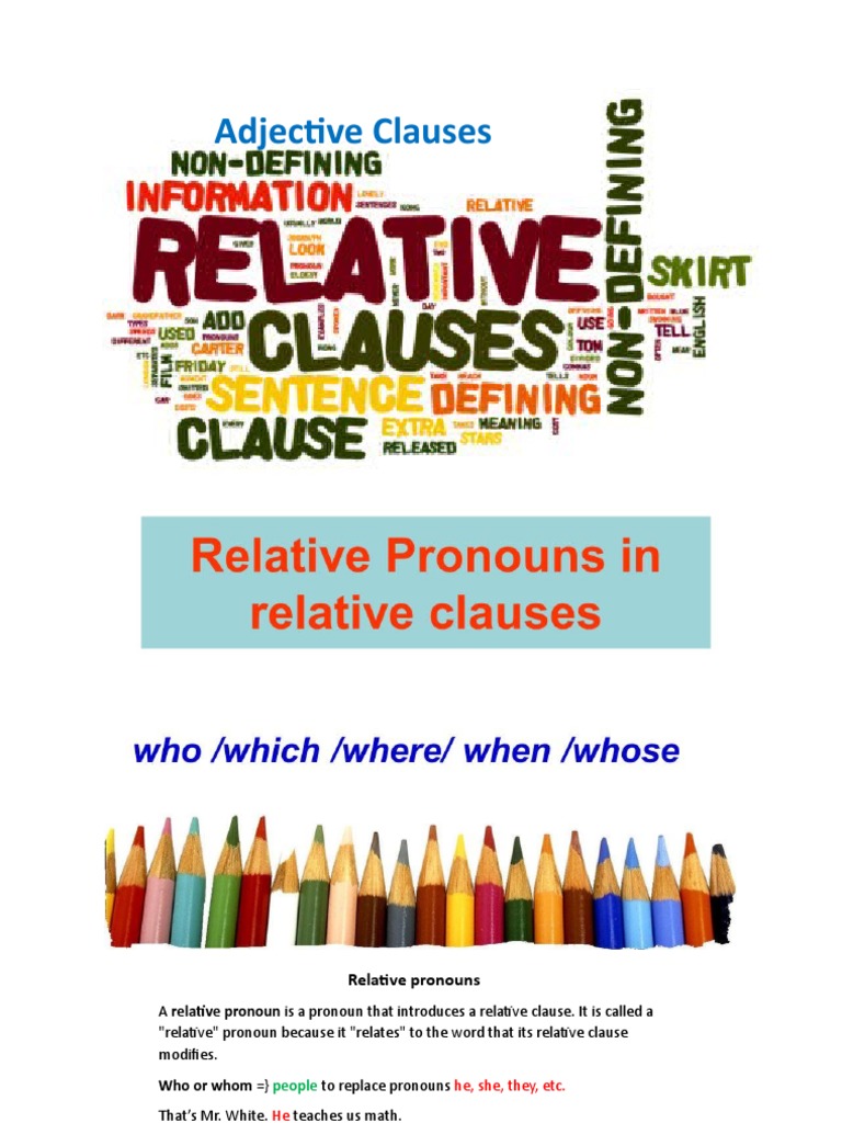 Relative Pronouns and Clauses | PDF | Noun | Clause