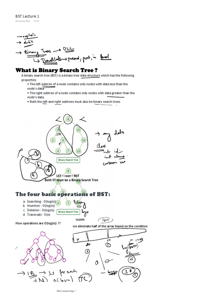 BST Lecture 1 - Class Notes | PDF | Computer Data | Computer Programming