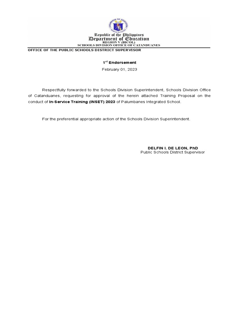 Training Design For Inset 2023 | PDF | Learning | Teachers