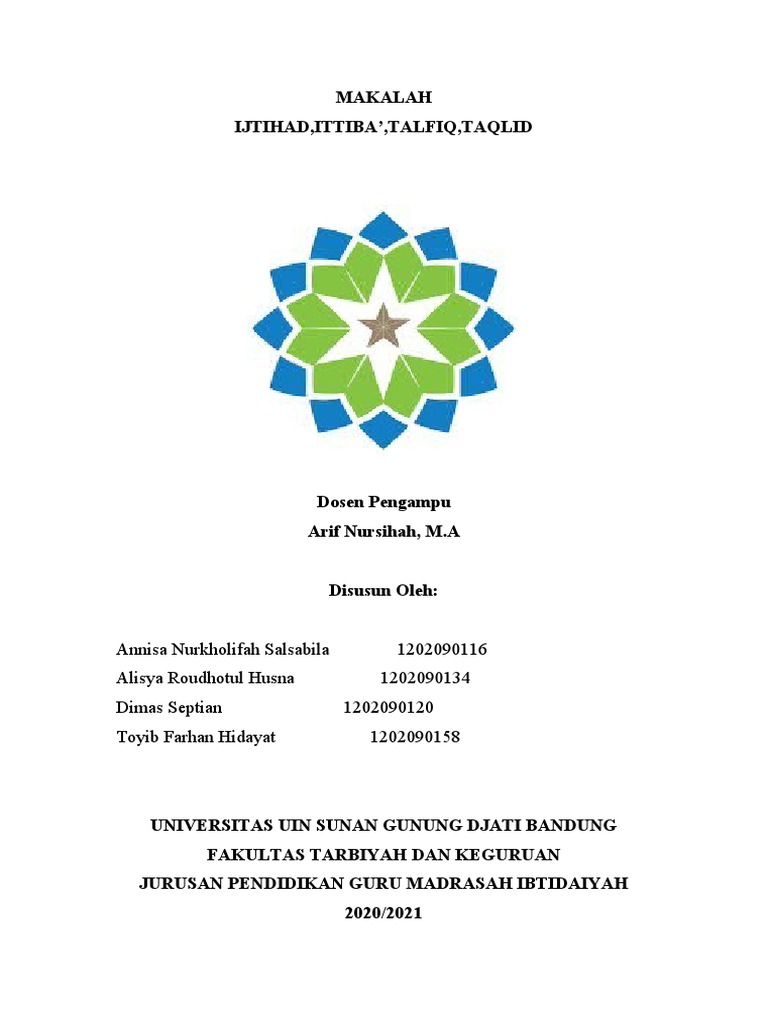 2 Ijtihad, Ittiba',Talfiq, Taqlid | PDF | Agama & Spiritualitas