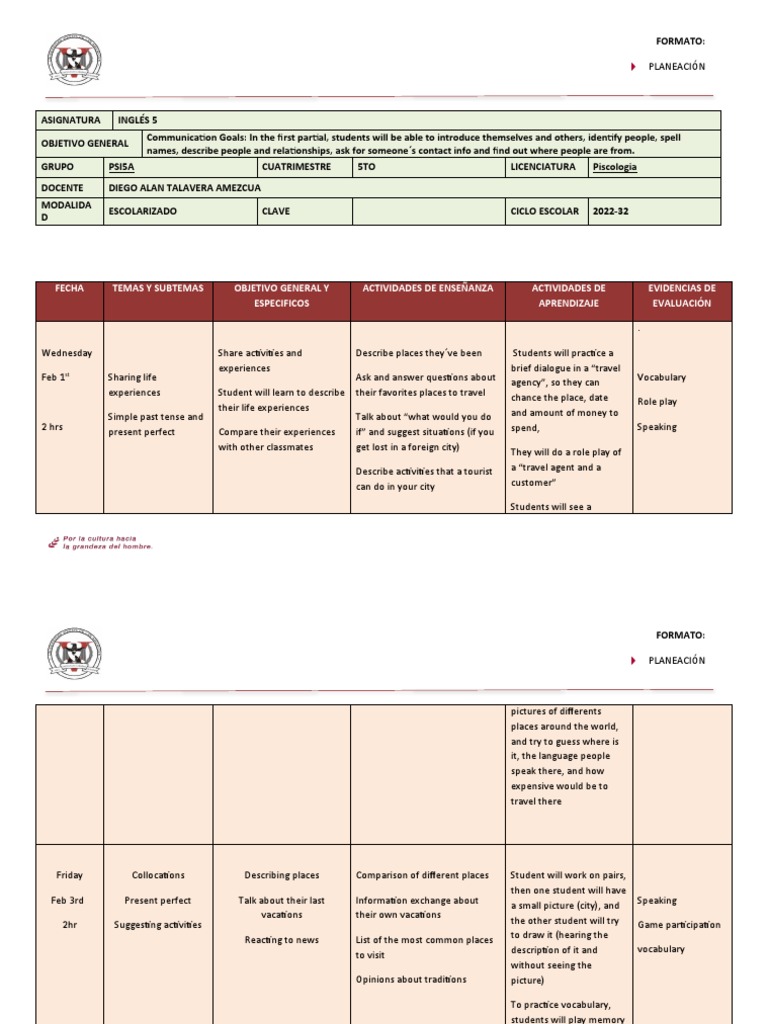 2B Lesson Plan U2 | PDF | Cognition | Communication