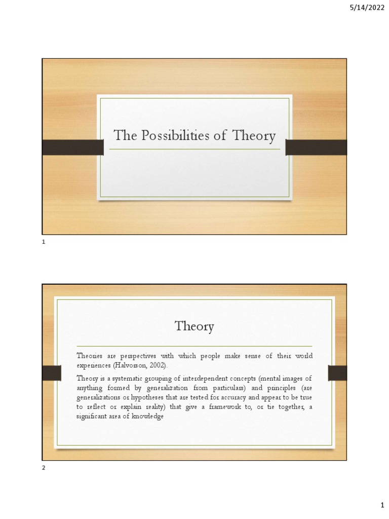 The Possibilities of Theory | PDF | Theory | Knowledge