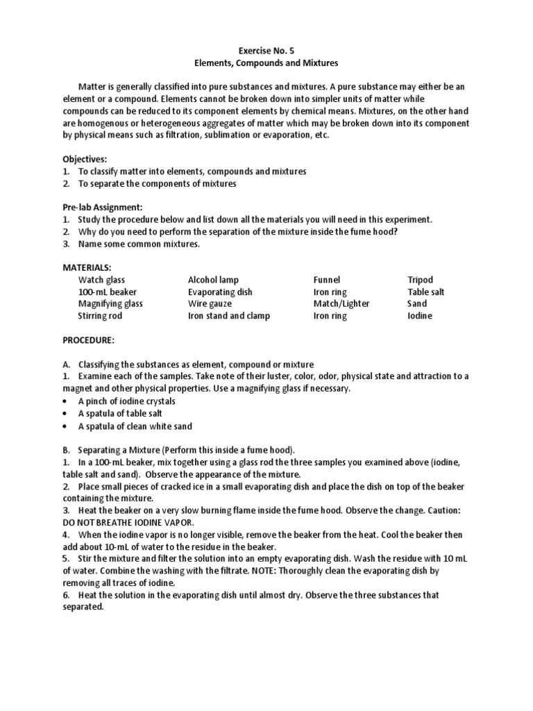 Experiments 5 To 7 | PDF | Mole (Unit) | Mixture