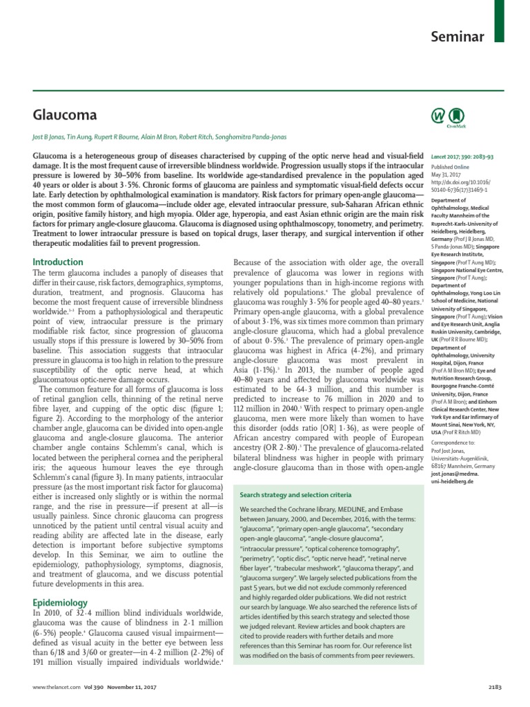 Jonas 2017 | PDF | Glaucoma | Vision