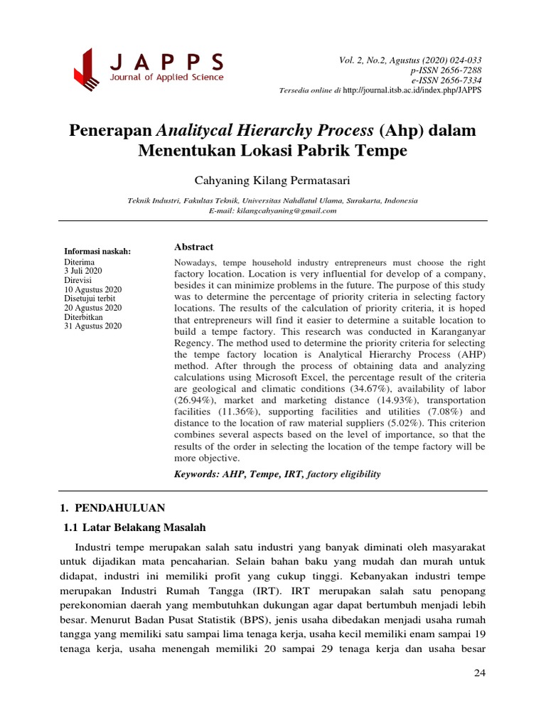 Metode AHP | PDF | Bisnis