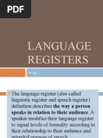 Linguistic Registers Explained | PDF