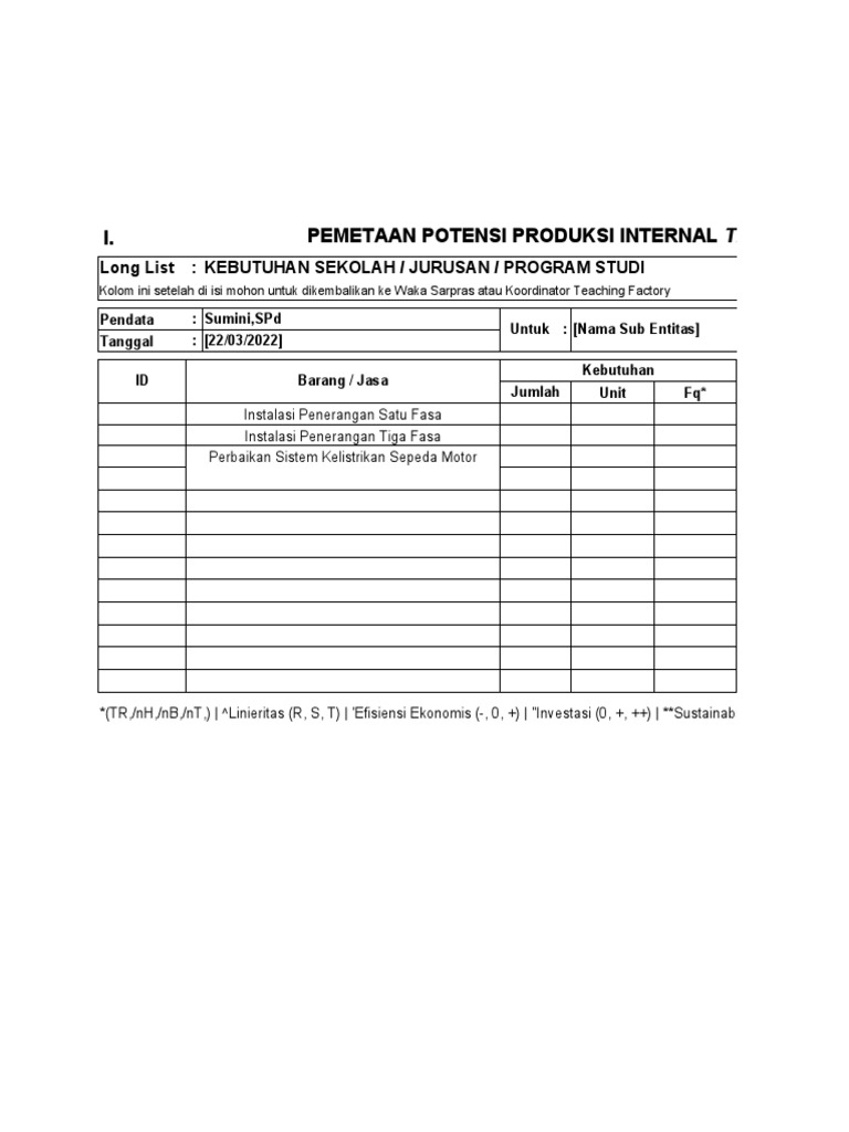 LK Form Penentuan Produk | PDF