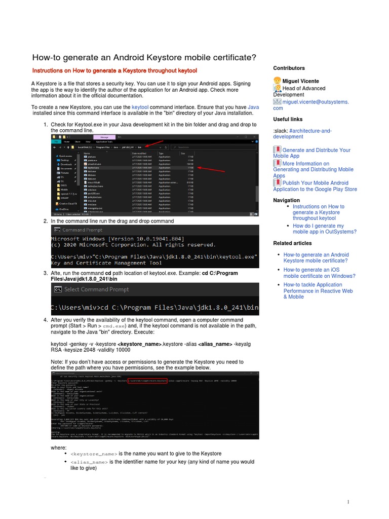 2.2.2 How To Generate Android Keystore Mobile Certificate | PDF | Mobile App | Android ...