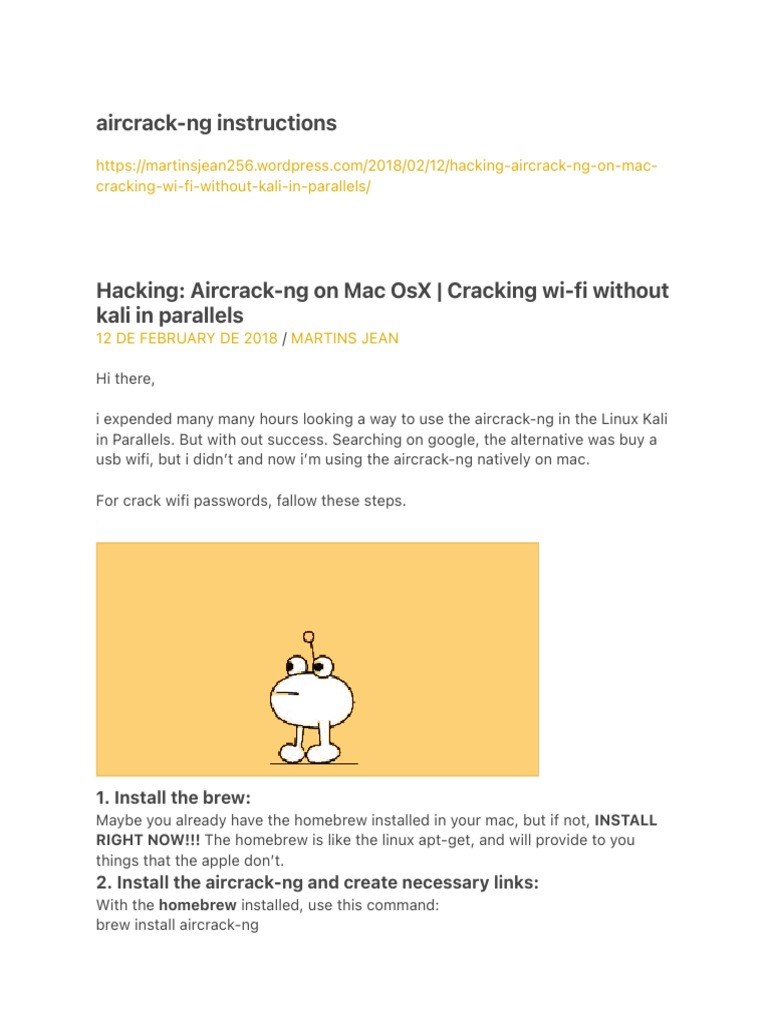 Aircrack-Ng Instructions | PDF | Password | Computing