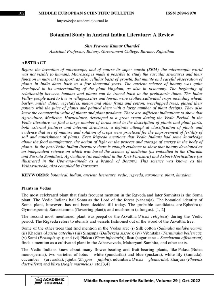 Ancient Indian Botany Insights | PDF | Plants | Botany