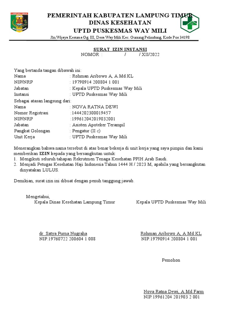 Surat Izin Ppih | PDF