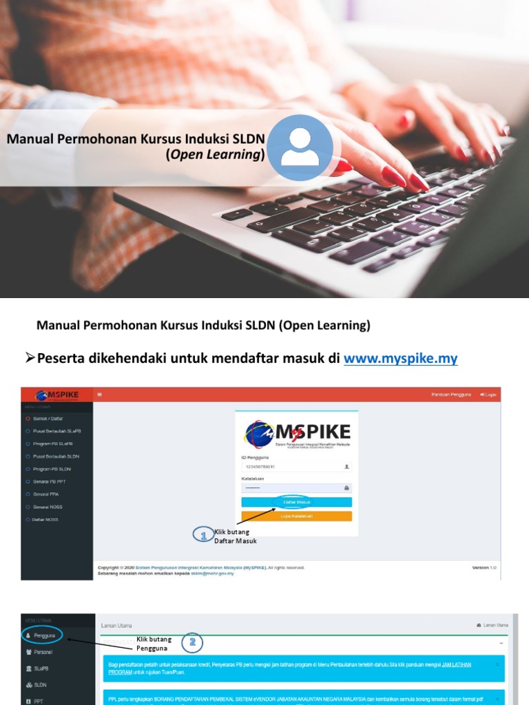 Manual Permohonan Kursus Induksi SLDN (Open Learning) V2.0 | PDF