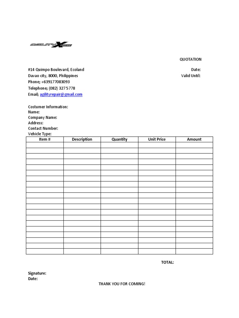 Car Parts Quotation from DelJosh Motors | PDF