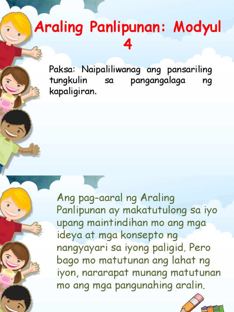 Q3 - ARPAN - MOD 4 - Naipaliliwanag Ang Pansariling Tungkulin Sa ...